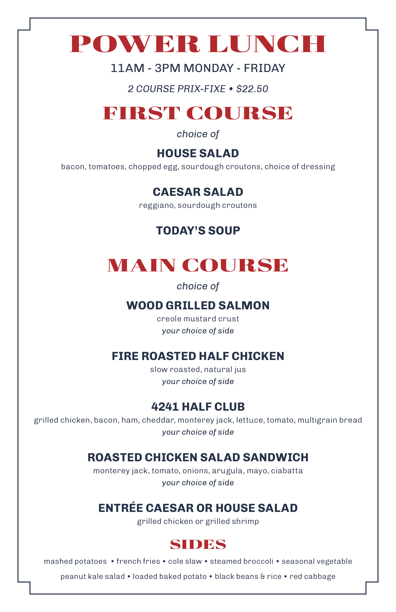 Weekday Lunch Specials - Boulevard American Bistro - Boulevard American ...
